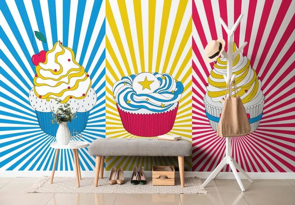 Tapeta pop art cupcakes - 225x150