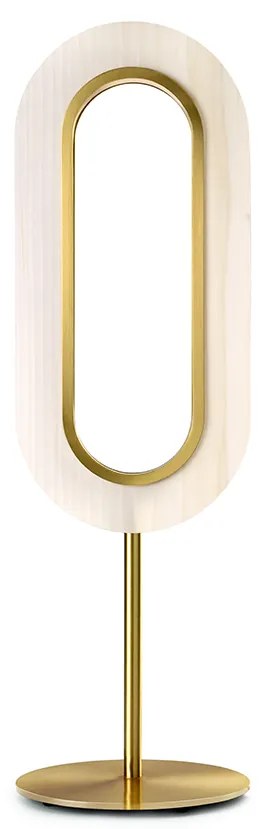 Designová LED stolní lampa Lens Oval Table  Designová LED stolní lampa Lens Oval Table Barva nohy: Zlatá, Dekor: Slonovinově bílý