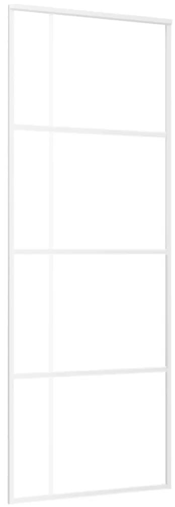 vidaXL Posuvné dveře ESG sklo a hliník 76 x 205 cm bílé