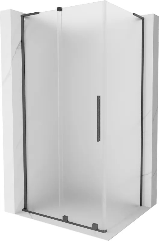 Mexen Velar L, sprchový kout s posuvnými dveřmi 110 x 100 cm, 8mm sklo námraza, grafit broušený, 871-110-100-33-66