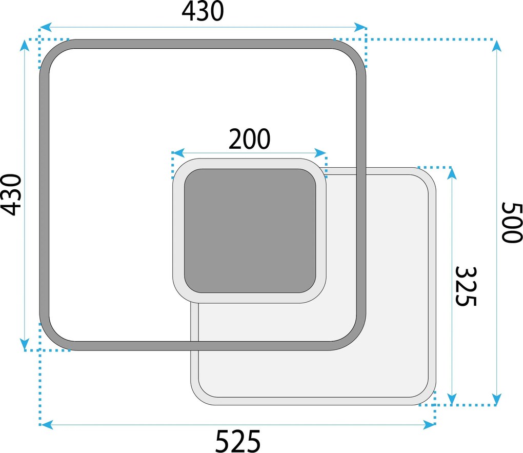 Toolight Toolight, LED stropní svítidlo 32W, 3000K, LHJ079-C, černá-bílá, OSW-50039