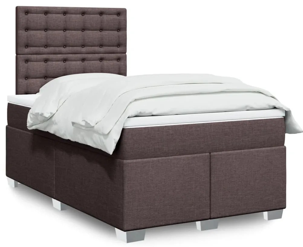 Box spring postel s matrací tmavě hnědá 120x190 cm textil 3290444