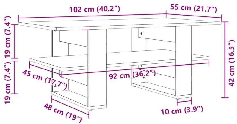 Konferenční stolek, dřevo, dub sonoma, NoBi CHERIS