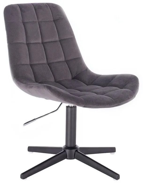 LuxuryForm Židle PARIS VELUR na černém  kříži - šedá