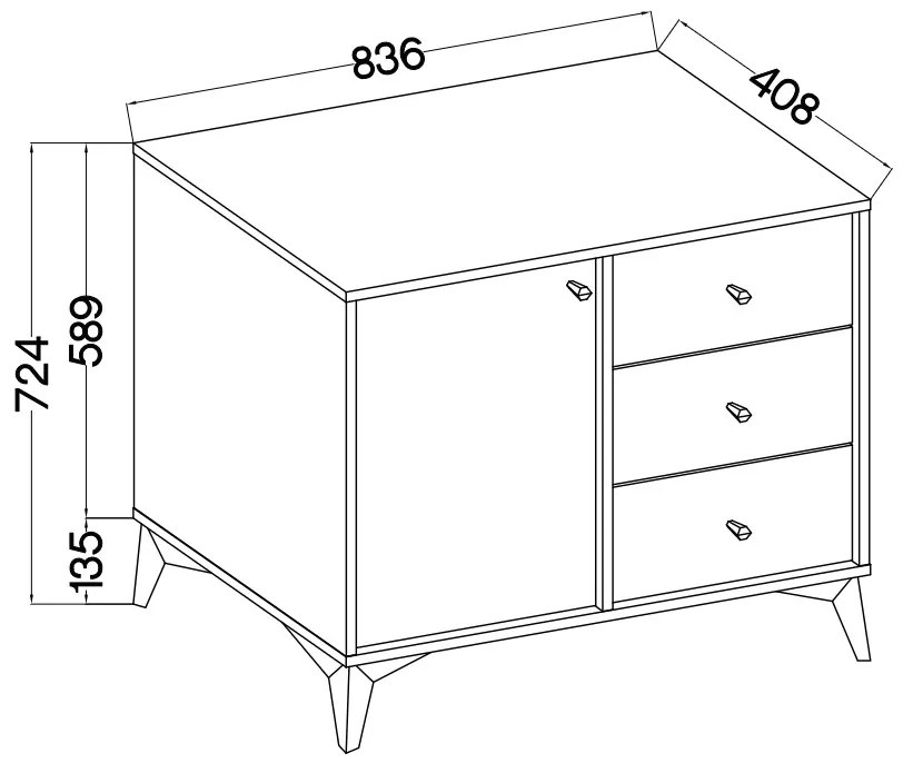 Falco Komoda Tomila 814/1 černý grafit