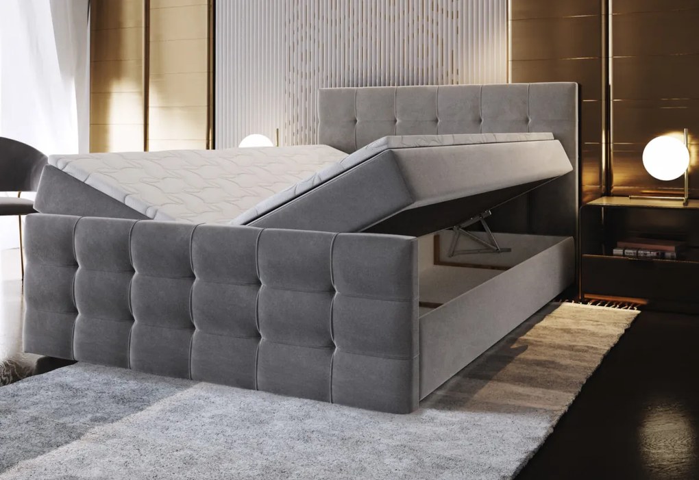 Expedo Čalouněná postel boxspring SAIMON + topper, 160x200, Cosmic 160