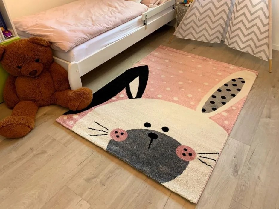 Vopi, Dětský koberec Kiddo F0131 pink, 80x150, růžová, dětský pokoj