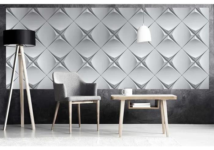 DIMEX | Panoramatická vliesová fototapeta na zeď 3D umělecká zeď MP-2-0297  | 375 x 150 cm | bílá, šedá