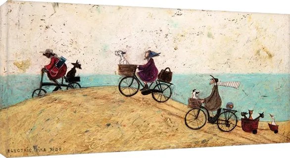 Obraz na plátně Sam Toft - Electric Bike Ride, (100 x 50 cm)