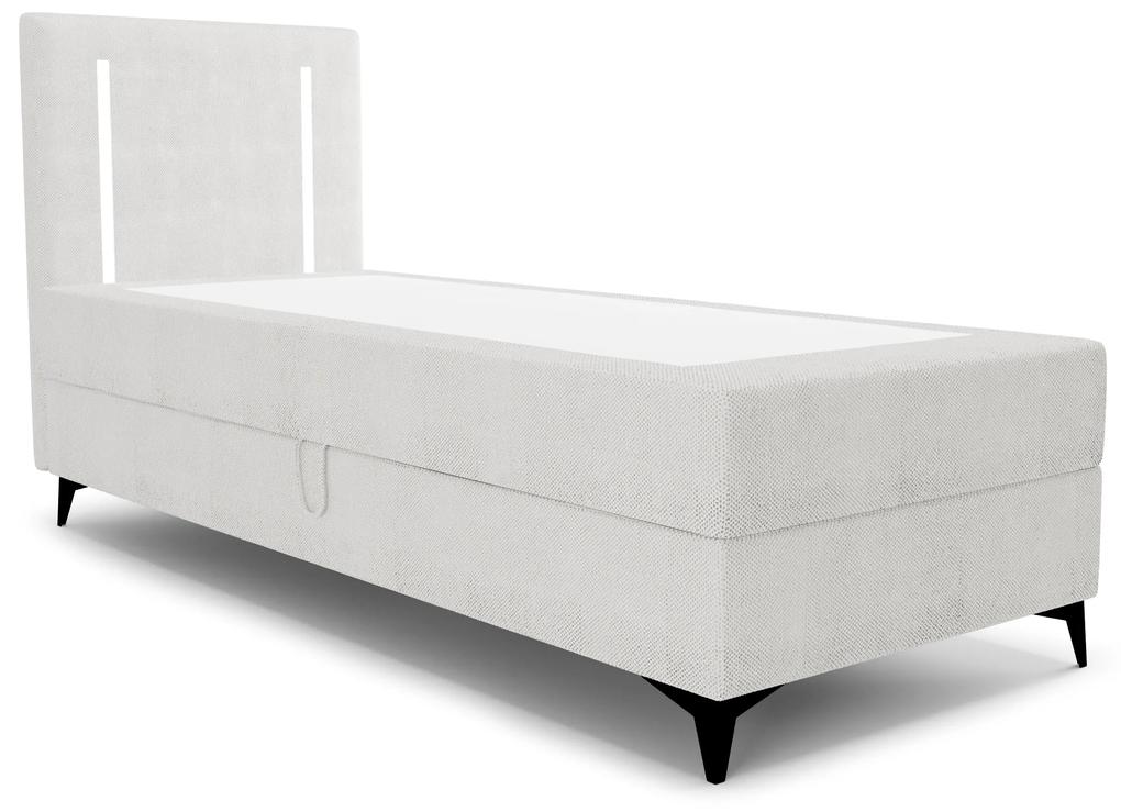 Jednolůžková postel 80 cm Ortega Comfort (šedá) (s roštem a matrací, s úl. prostorem) (s LED osvětlením). 1082676