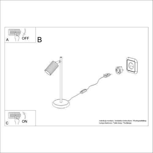 Stolní lampa SOLLUX KARBON černá GU10 1x10W bez žárovky SL.1586