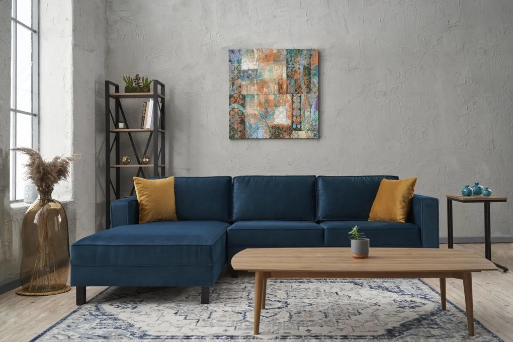 Hanah Home Sametová pohovka KALE olejově zelená levá 825BLC2723