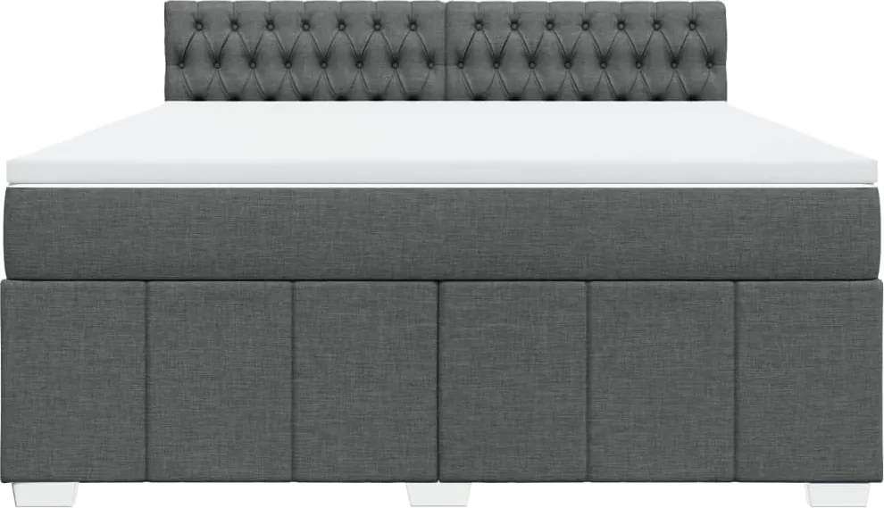 Box spring postel s matrací tmavě šedá 180x200 cm textil 3287155