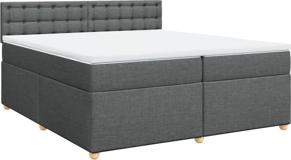 Box spring postel s matrací tmavě šedá 200x200 cm textil 3289102
