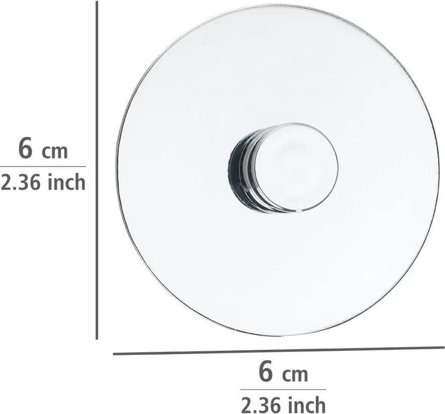 WENKO 2 ks náhradní základny, řada UNO BEZ VRTÁNÍ TurboLoc kovově lesklé x6x6 cm