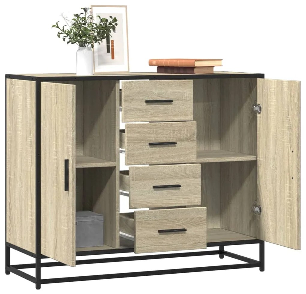 Příborník dub sonoma 92 x 35 x 76 cm kompozitní dřevo 3300826