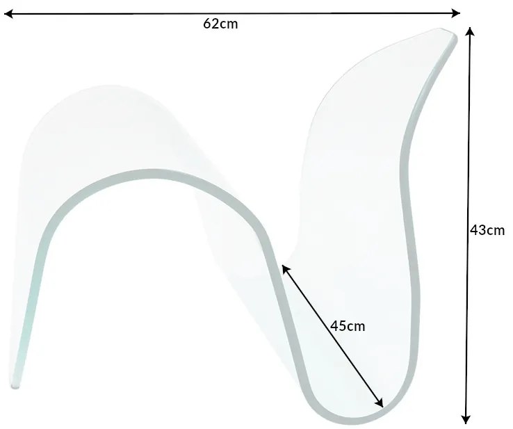 Designový odkládací stolek Phantom 62 cm sklo