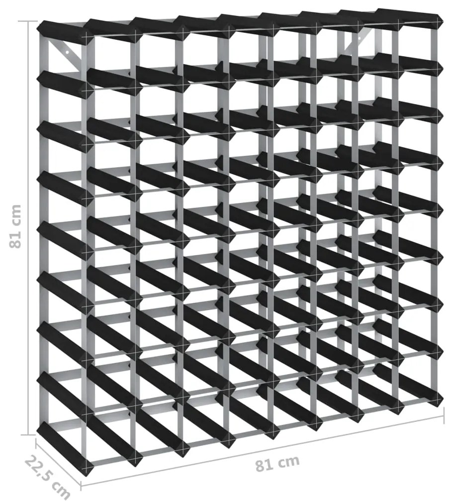 vidaXL Marketos Stojan na víno na 72 lahví černý masivní borové dřevo