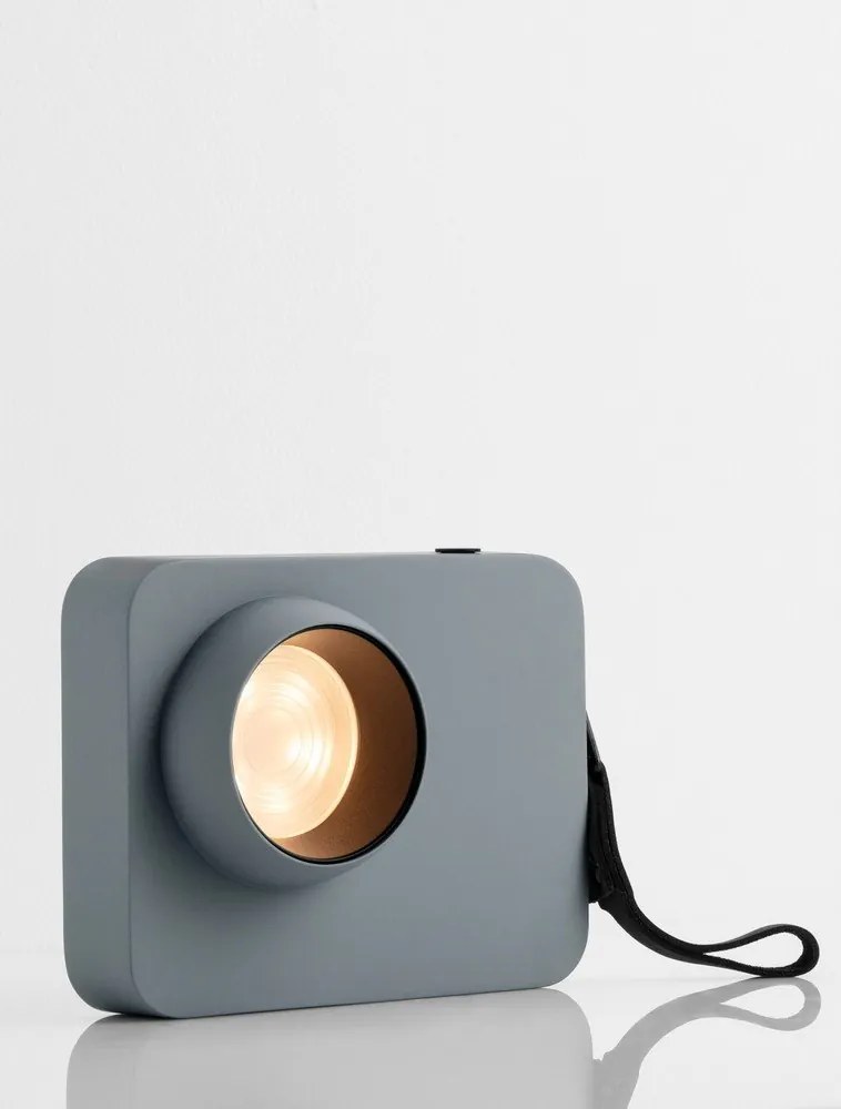 Šedomodrá kovová LED stmívatelná stolní lampa (výška 11 cm) Kedros – Nova Luce