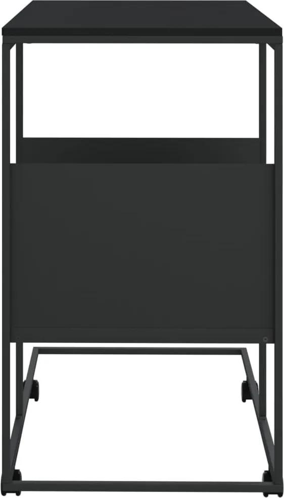 vidaXL Odkládací stolek s kolečky 55x36x63,5 cm kompozitní dřevo [343109] Barva: Černá a hnědá