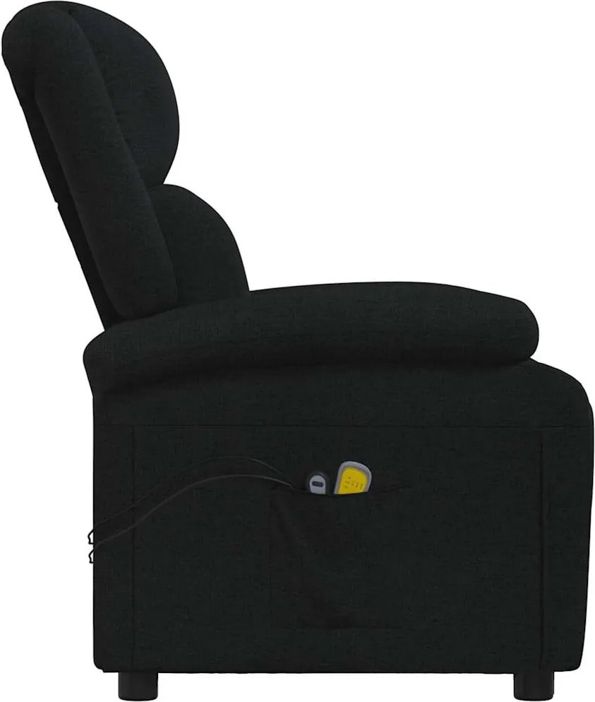 Elektrické masážní křeslo černé textil 3098361
