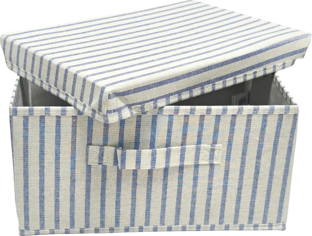 Sinsay - Skládací úložný box s pruhy a víkem - námořnická modrá