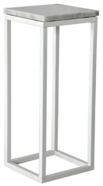 Přístavný stolek Accent - čtverec, nižší (mramor, bílá)