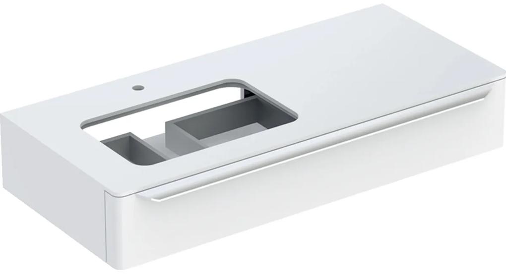 Geberit myDay - Umyvadlová skříňka, 1150x545x200 mm, 1 zásuvka s LED osvětlením, lesklá bílá 824260000