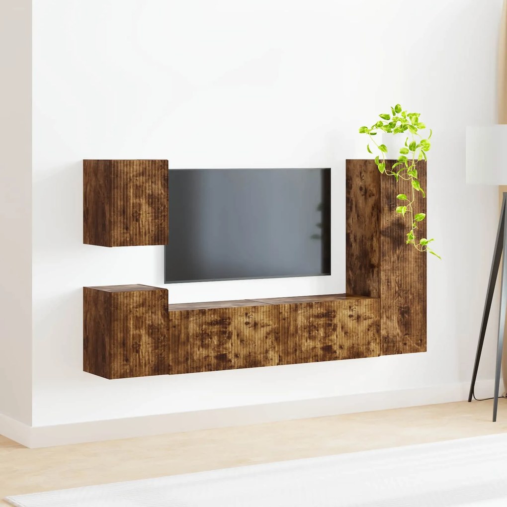 Sestava TV skříněk 4 ks Kouřový dub Kompozitní dřevo 3409029