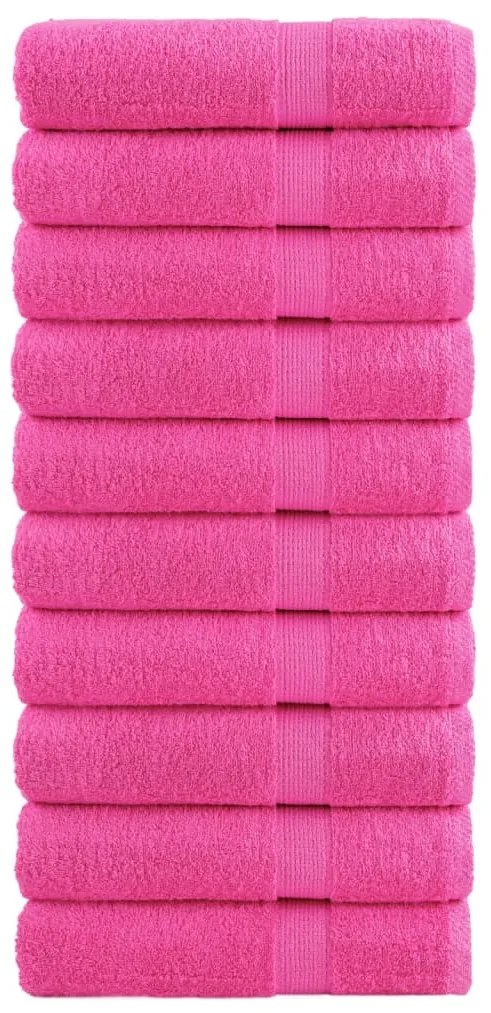 Prémiové osušky SOLUND 10 ks růžové 100x150 cm 600 g/m² 137529