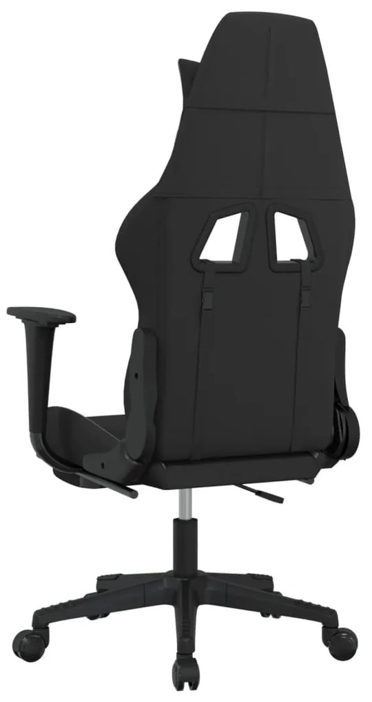 Herní židle s podnožkou černá a světle šedá textil,  3143744