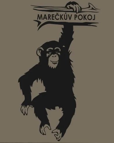 IMPAR Samolepka na zeď Opička s vlastním nápisem (Velikost: 98 x 58 cm)