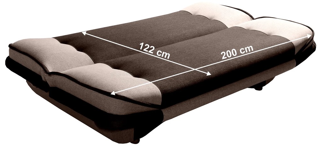 Kondela Rozkládací pohovka, šedohnědá Taupe/hnědá, GURU