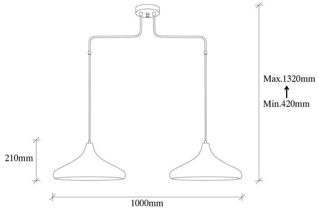 Závěsný lustr Barek II měděný