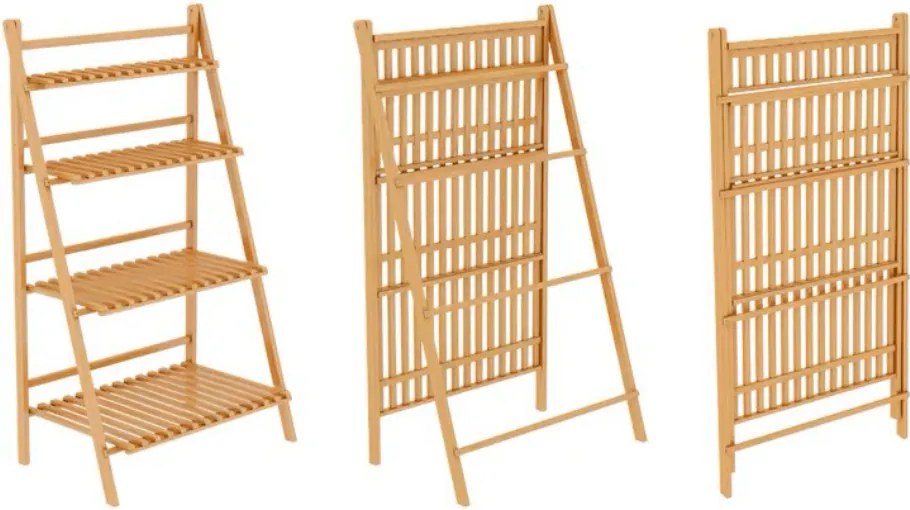 Skládací regál, bambus, Nepel TYP 2 + dárek