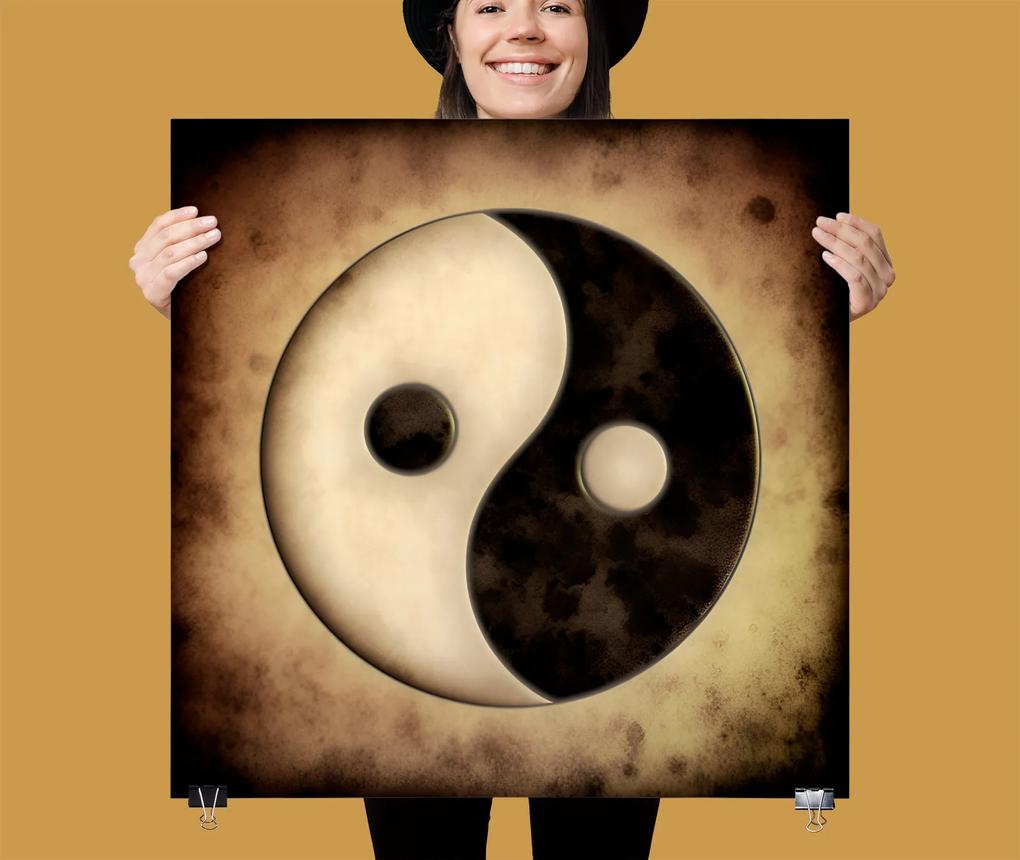 Plakát - Yin Yang vintage FeelHappy.cz Velikost plakátu: 100 x 100 cm