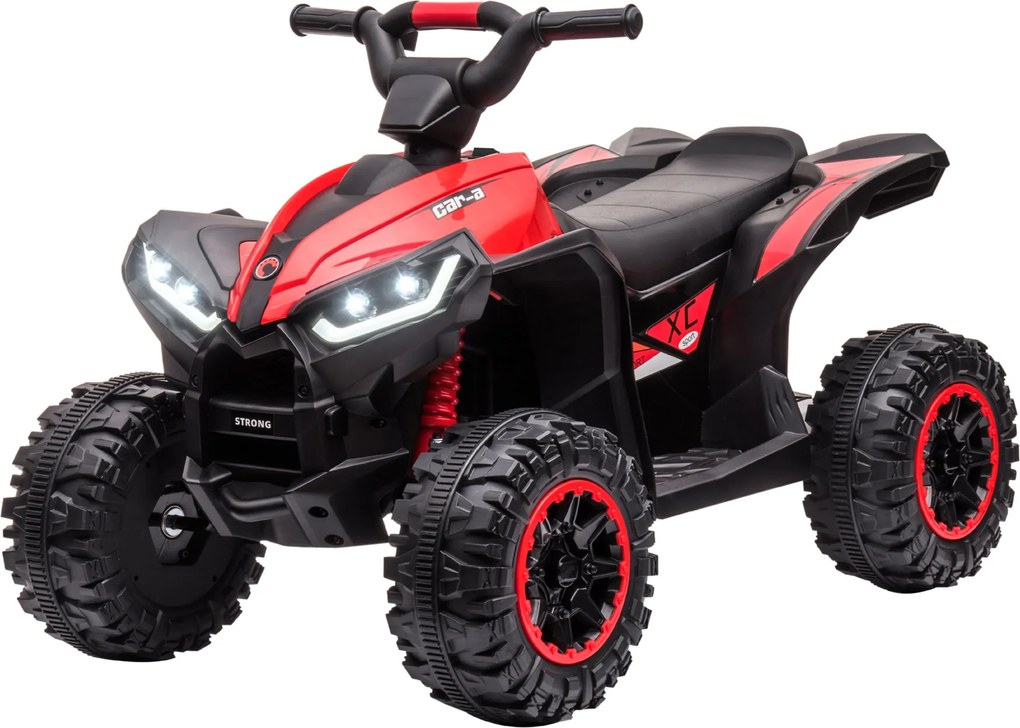 HOMCOM Dětský elektrický čtyřkolový vůz 12V s funkcí vpřed, vzad, hudbou, USB připojením, klaksonem a LED světlomety 3-6 km/h pro děti ve věku 3-5 let