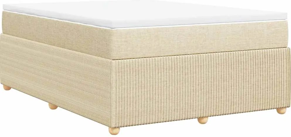 Box spring postel s matrací krémová 140x200 cm textil 3285579