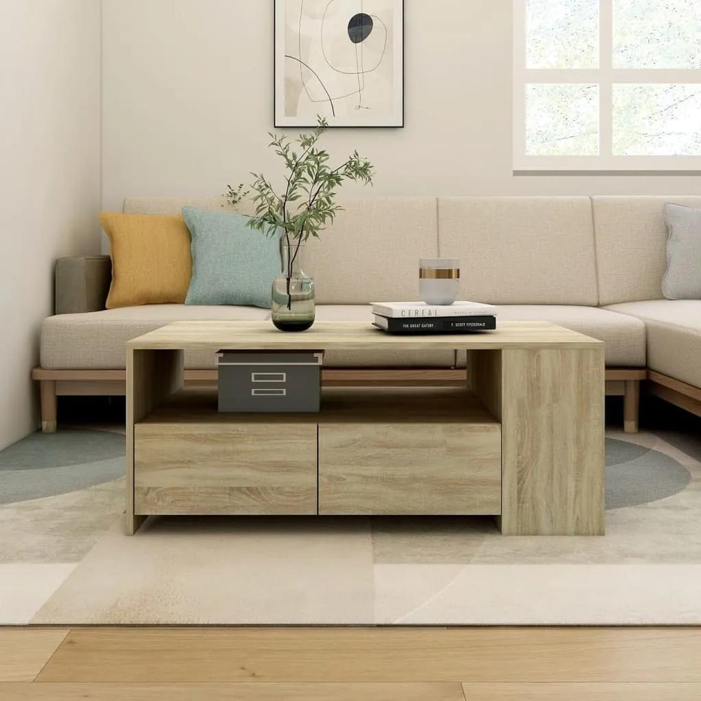 vidaXL Konferenční stolek 102x55x42 cm kompozitní dřevo [810918] Barva: bílá s vysokým leskem