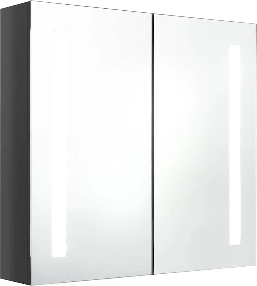 LED koupelnová skříňka se zrcadlem zářivě šedá 62 x 14 x 60 cm 326521