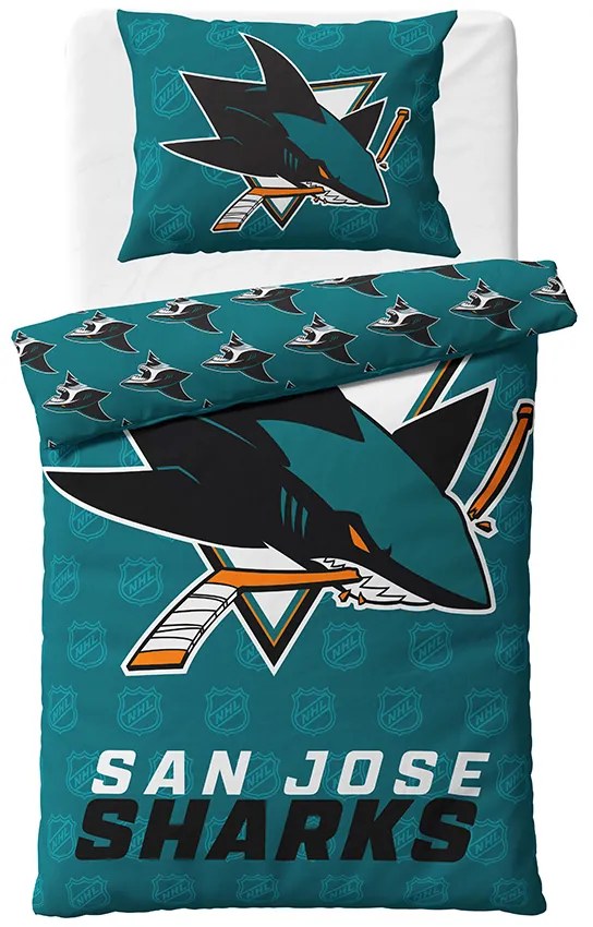 Hokejové povlečení nhl san jose sharks shields velikost: 140x200 + 70x90 cm