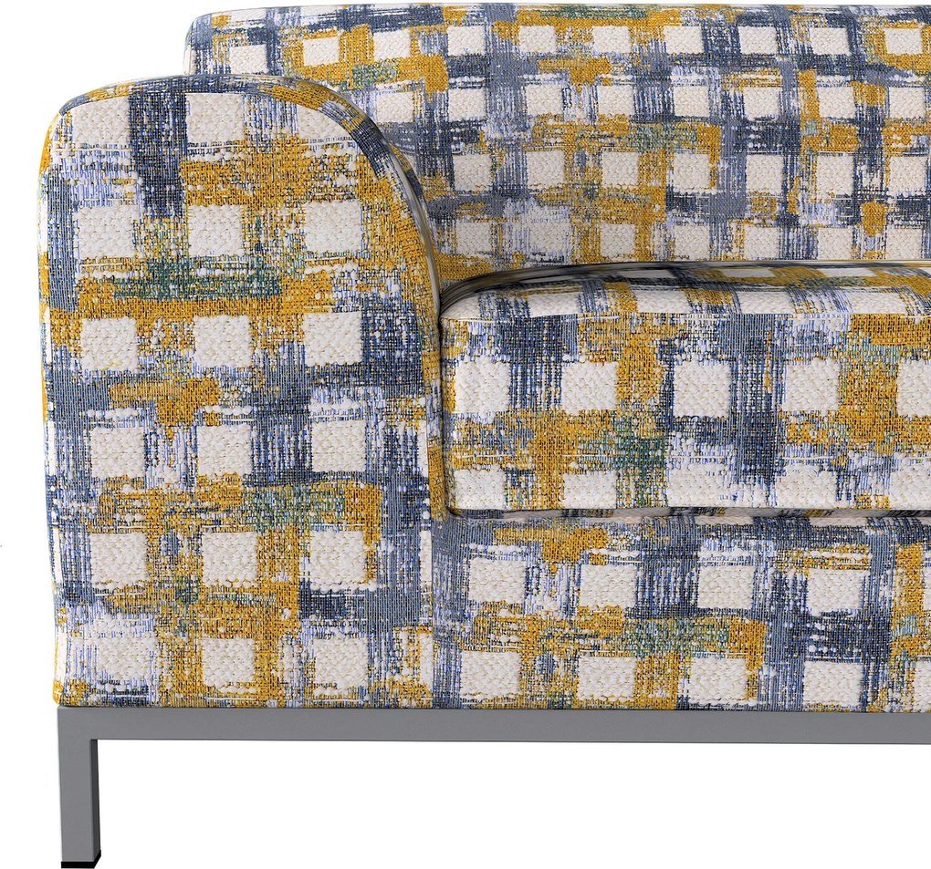 Potah na pohovku IKEA Kramfors 2-místná barva modrá látka pletený vzor, vzorované