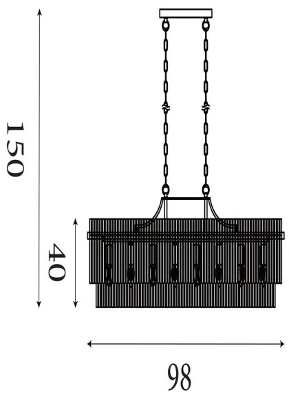 Searchlight 11400-8GO - Lustr na řetězu LARA 8xE27/60W/230V