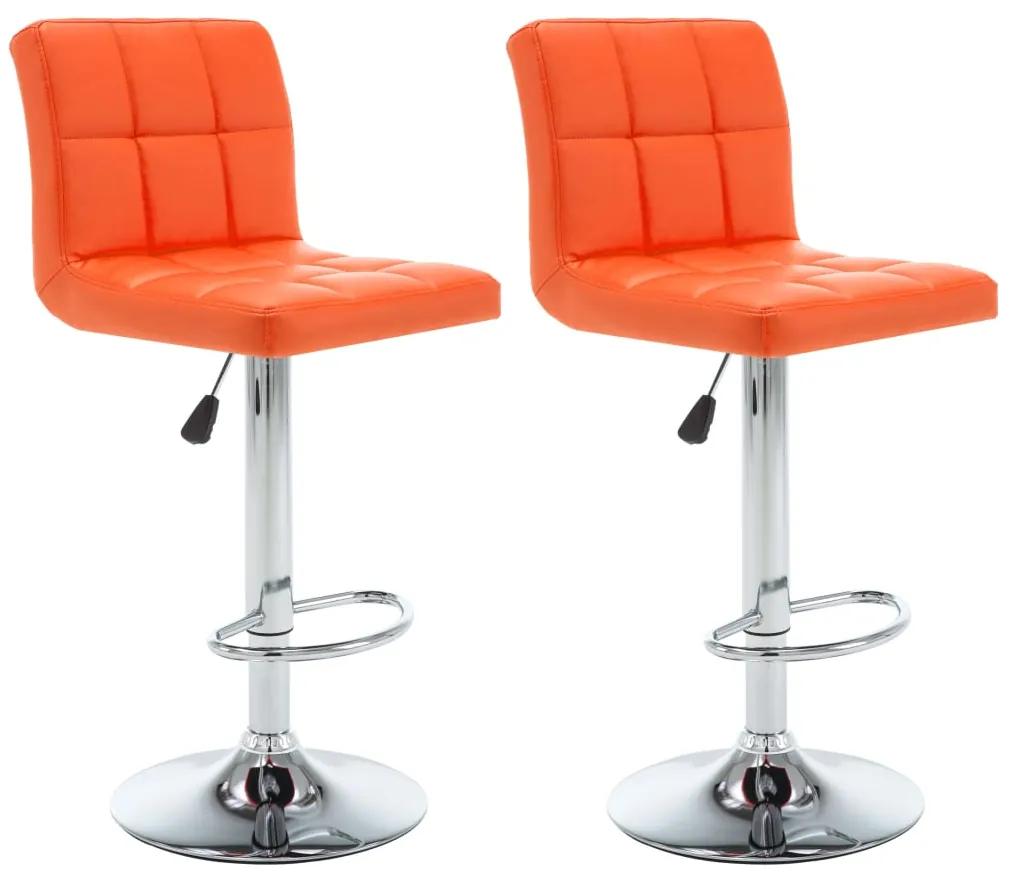 Barové stoličky 2 ks oranžové umělá kůže,  323640