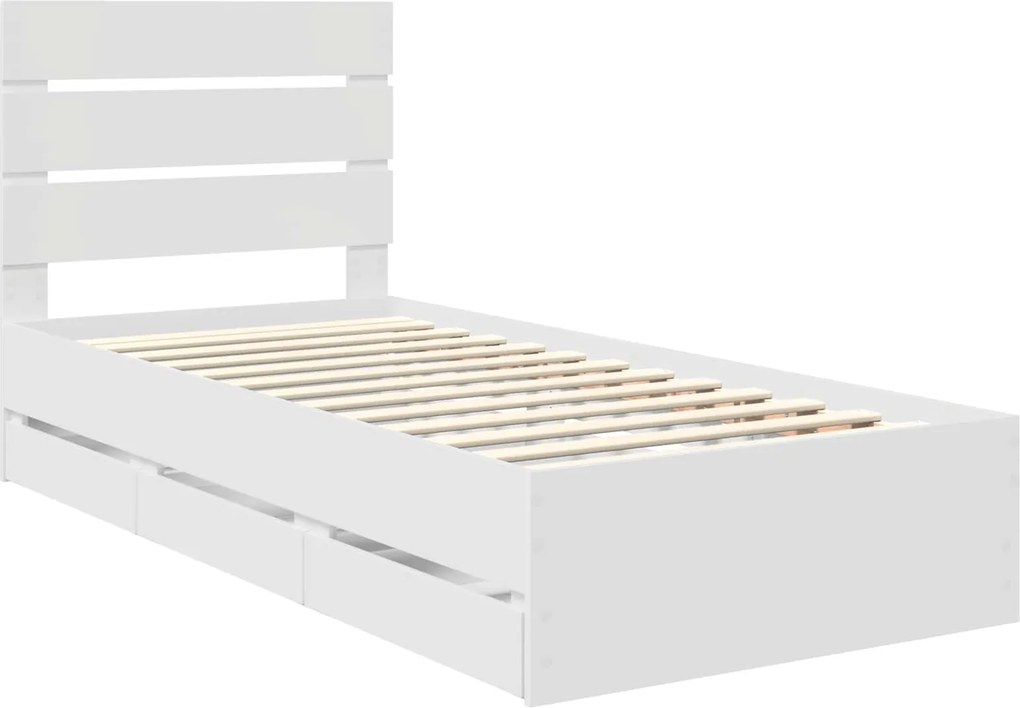 Rám postele se zásuvkou Bílá 100 x 200 cm Inženýrské dřevo 3411853