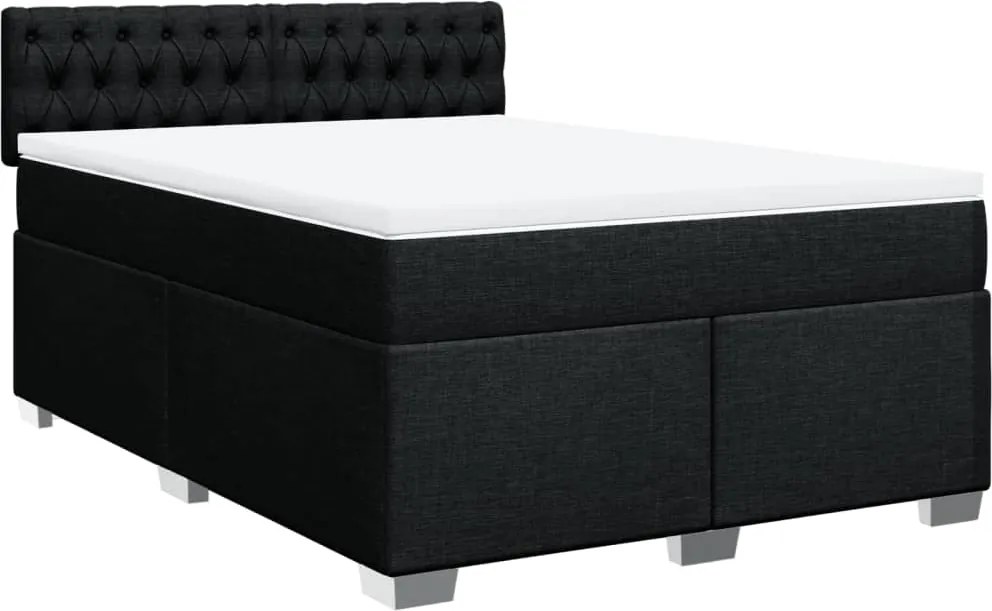 Box spring postel s matrací černá 140 x 190 cm textil 3285892