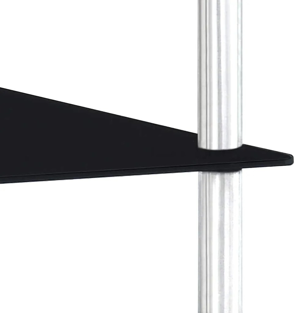 4patrová police černá 40 × 40 × 100 cm tvrzené sklo 249510