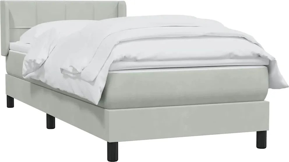 Box Spring Postel s matrací Světle šedá 90x220 cm Samet 3318141