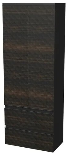 Koupelnová skříňka vysoká SAT Cube Way 60x163x33 cm hnědá mat CUBE3DV602D2ZHP