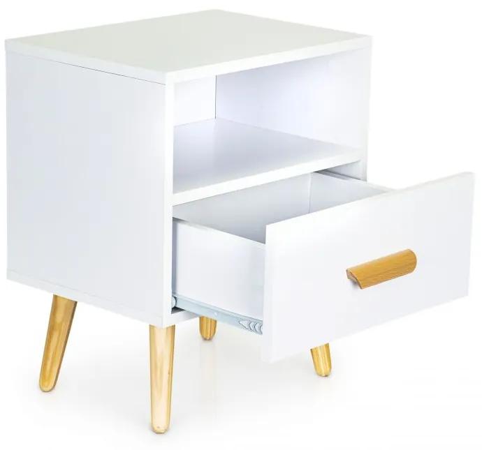 Noční stolek bílý ModernHome WYJ-258 WHITE